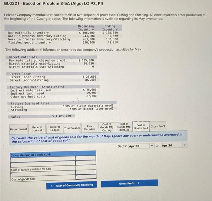 Solved GL0301 - Based on Problem 3-5A (Algo) LO P3, P4 | Chegg.com