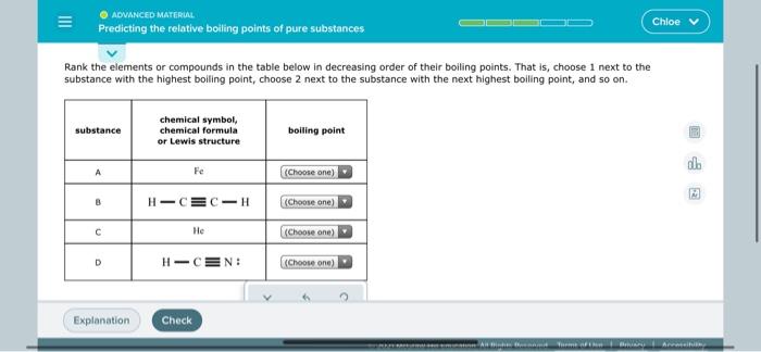Solved III ADVANCED MATERIAL Predicting the relative boiling | Chegg.com