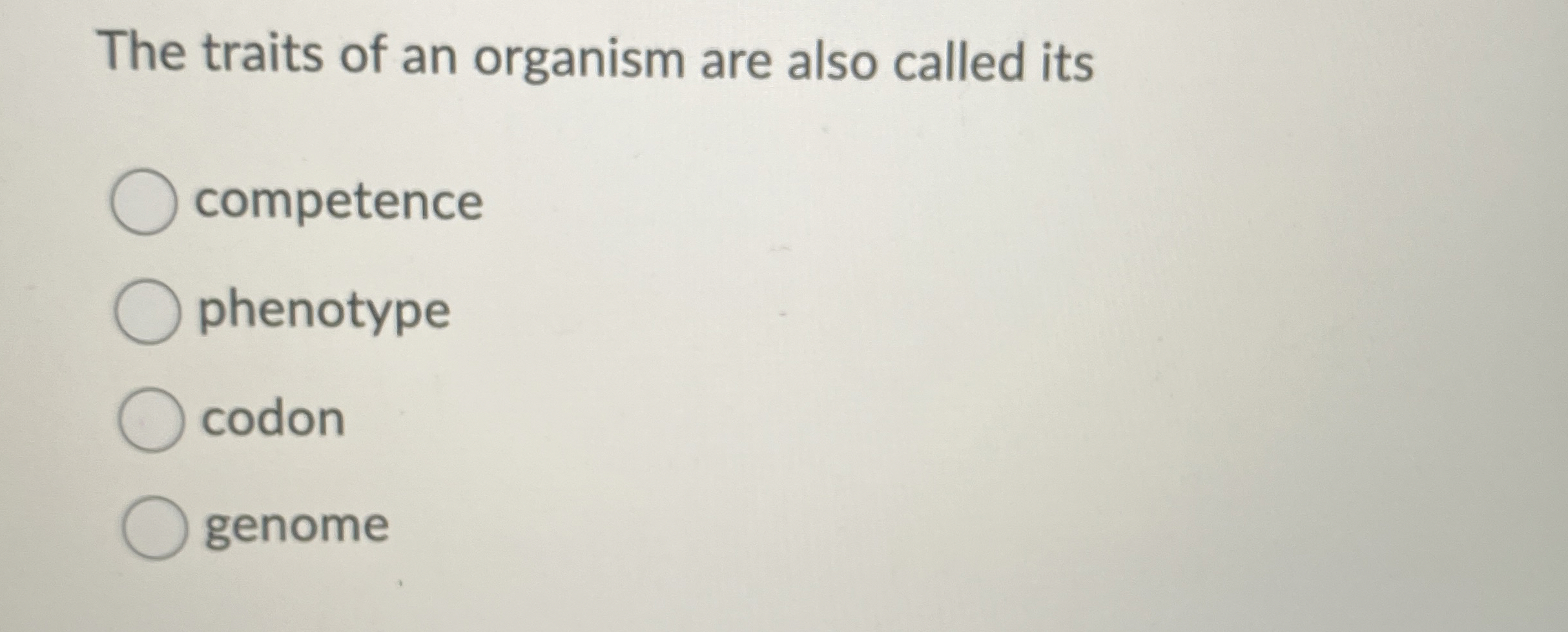 Solved The traits of an organism are also called | Chegg.com