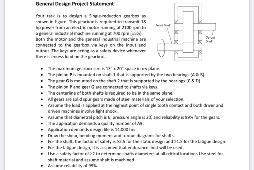 Solved General Design Project StatementYour task is to | Chegg.com