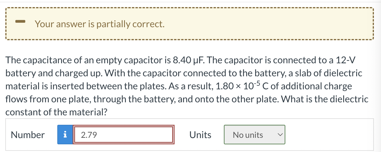 Solved The capacitance of an empty capacitor is 8.40 \mu F. | Chegg.com