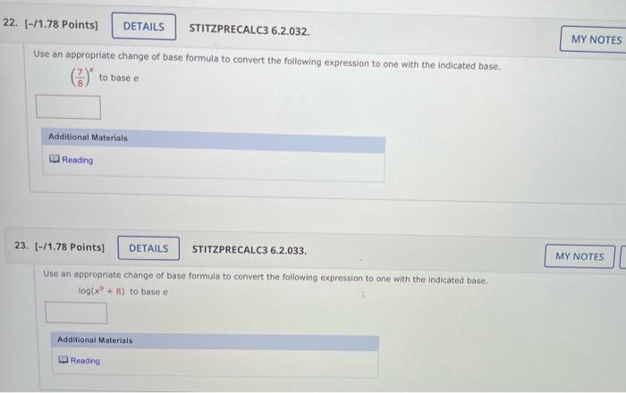 Solved Use an appropriate change of base formula to convert | Chegg.com