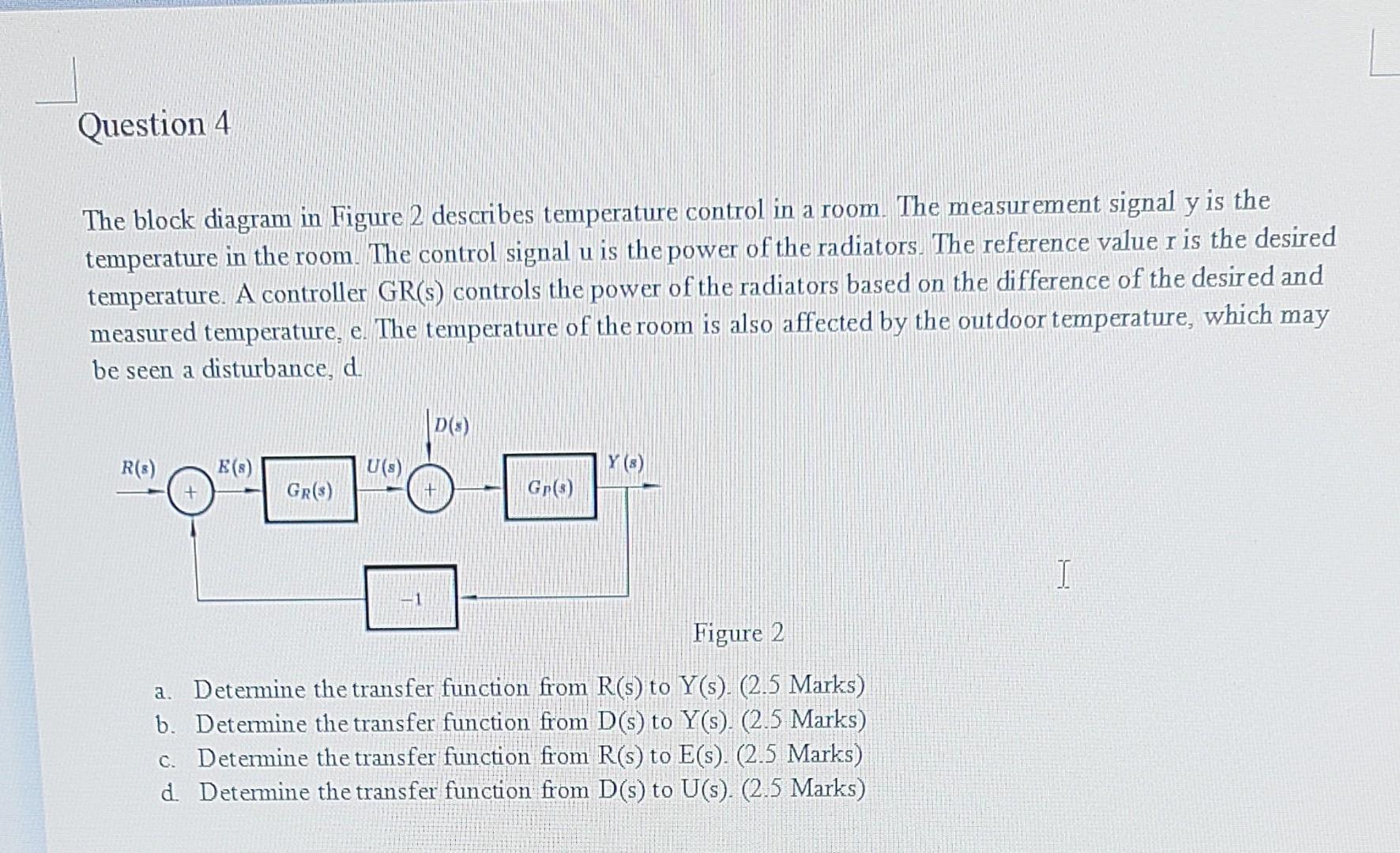 Solved Question 4 The block diagram in Figure 2 describes | Chegg.com