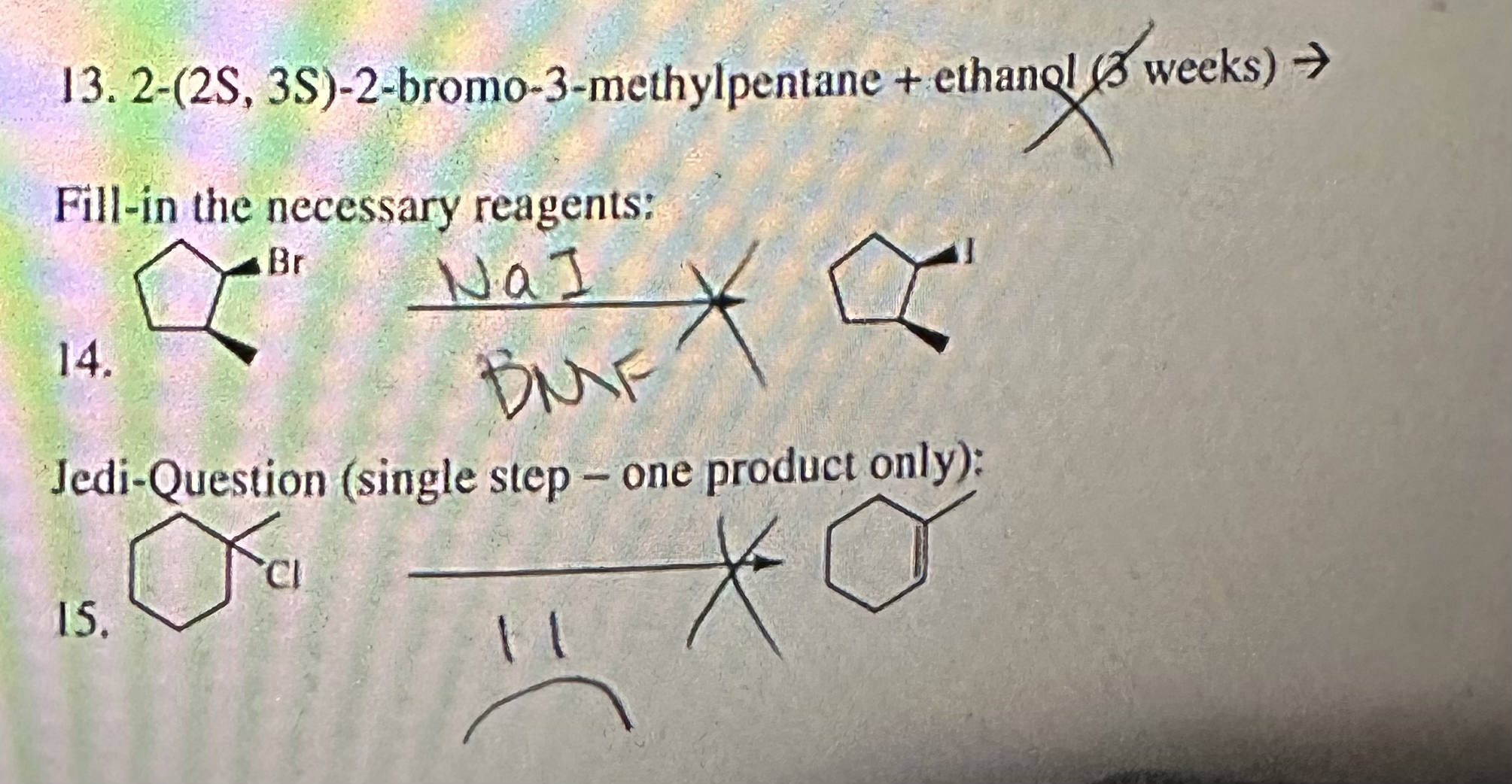 13.2-(2S, 3S)-2-bromo-3-methylpentane + ﻿ethangl ( 8 | Chegg.com