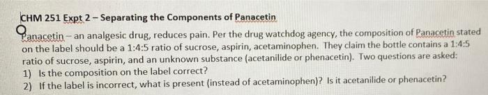 Solved CHM 251 Expt 2 - Separating the Components of | Chegg.com
