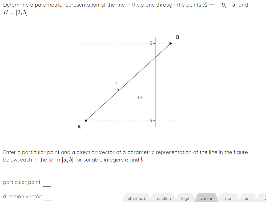 Solved Determine a parametric representation of the line in | Chegg.com