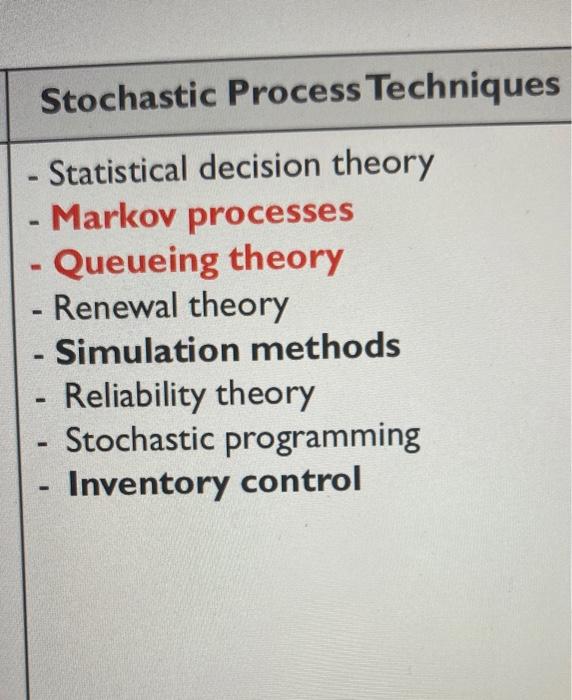 Solved Stochastic Process Techniques - - Statistical | Chegg.com