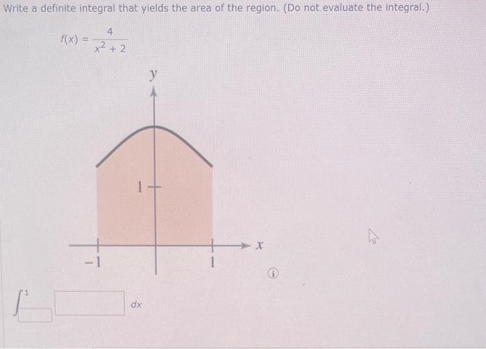 Solved Write a definite integral that yields the area of the | Chegg.com