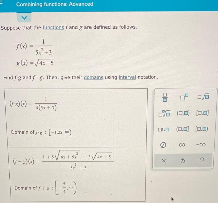 Solved Combining Functions Advanced Suppose That The