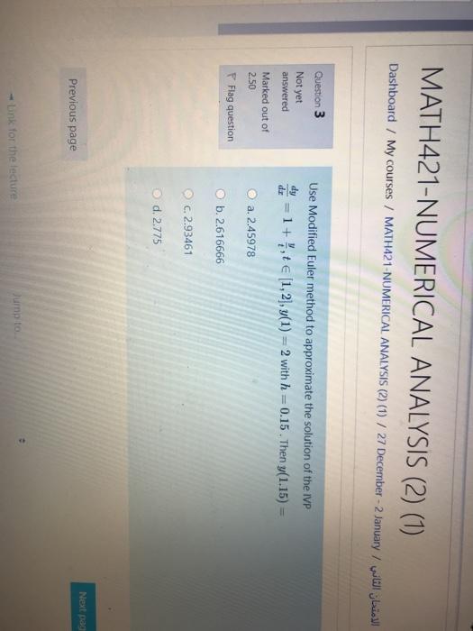 Solved MATH421-NUMERICAL ANALYSIS (2) (1) Dashboard / My | Chegg.com