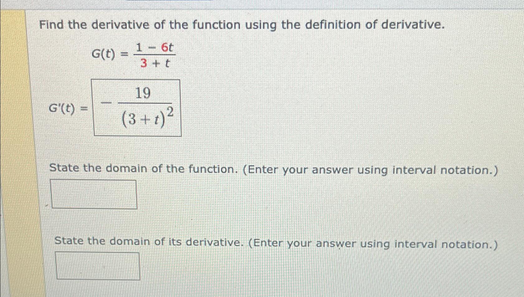 Solved Find the derivative of the function using the | Chegg.com
