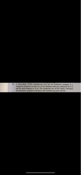 14 A three-phase 60-Hz line has flat horizontal | Chegg.com