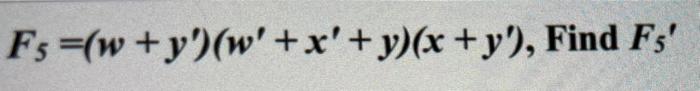 Solved Reduce the Boolean function to standard sum of | Chegg.com