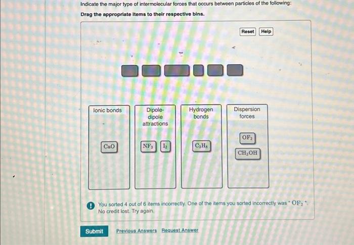 Solved Indicate the major type of intermolecular forces that | Chegg.com