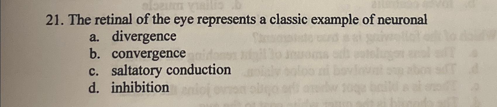 Solved The retinal of the eye represents a classic example | Chegg.com