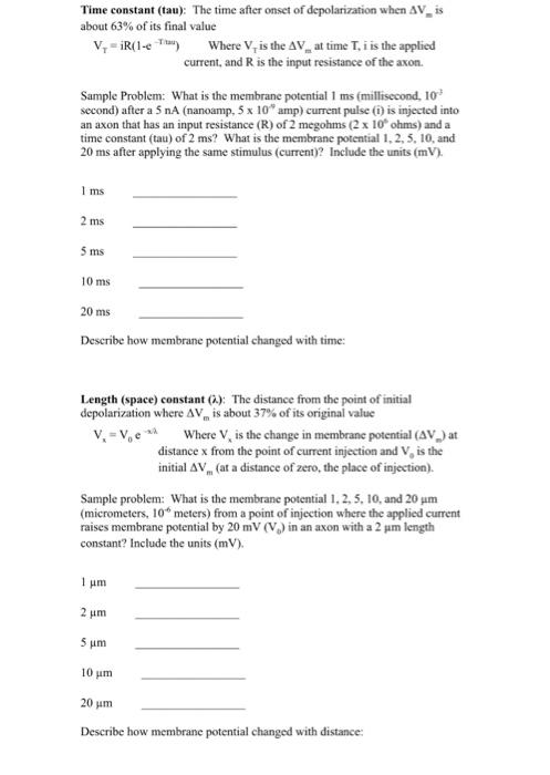Solved Time constant (tau): The time after onset of | Chegg.com