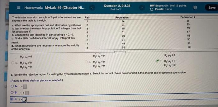 Solved = Homework: MyLab #9 (Chapter Ni... Question 2, | Chegg.com