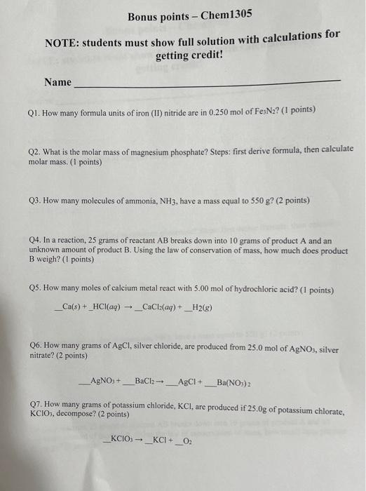 Solved NOTE: students must show full solution with | Chegg.com