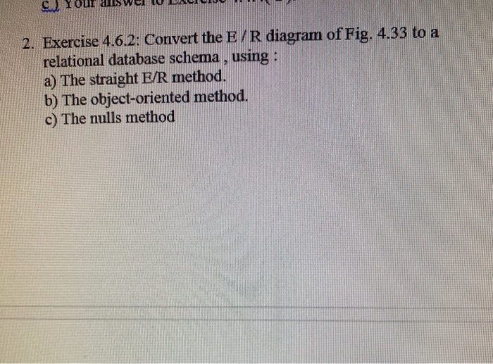 Solved 2 Exercise 4 6 2 Convert The E R Diagram Of Fig Chegg solved-2-exercise-4-6-2-convert-the-e-r-diagram-of-fig-chegg