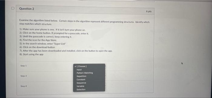 Solved Question 6 1 pts Examine the Python code listed | Chegg.com