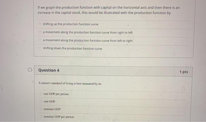 Solved If we graph the production function with capital on | Chegg.com