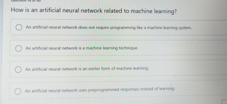 Solved How is an artificial neural network related to | Chegg.com