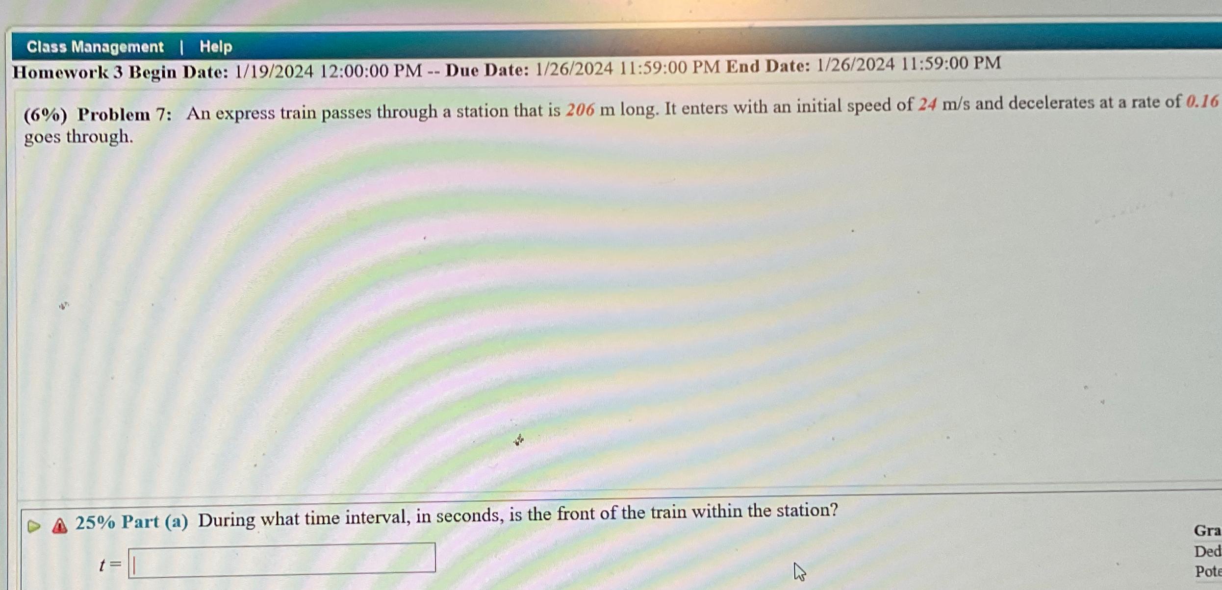 Solved Class ManagementHelpHomework 3 ﻿Begin Date: | Chegg.com