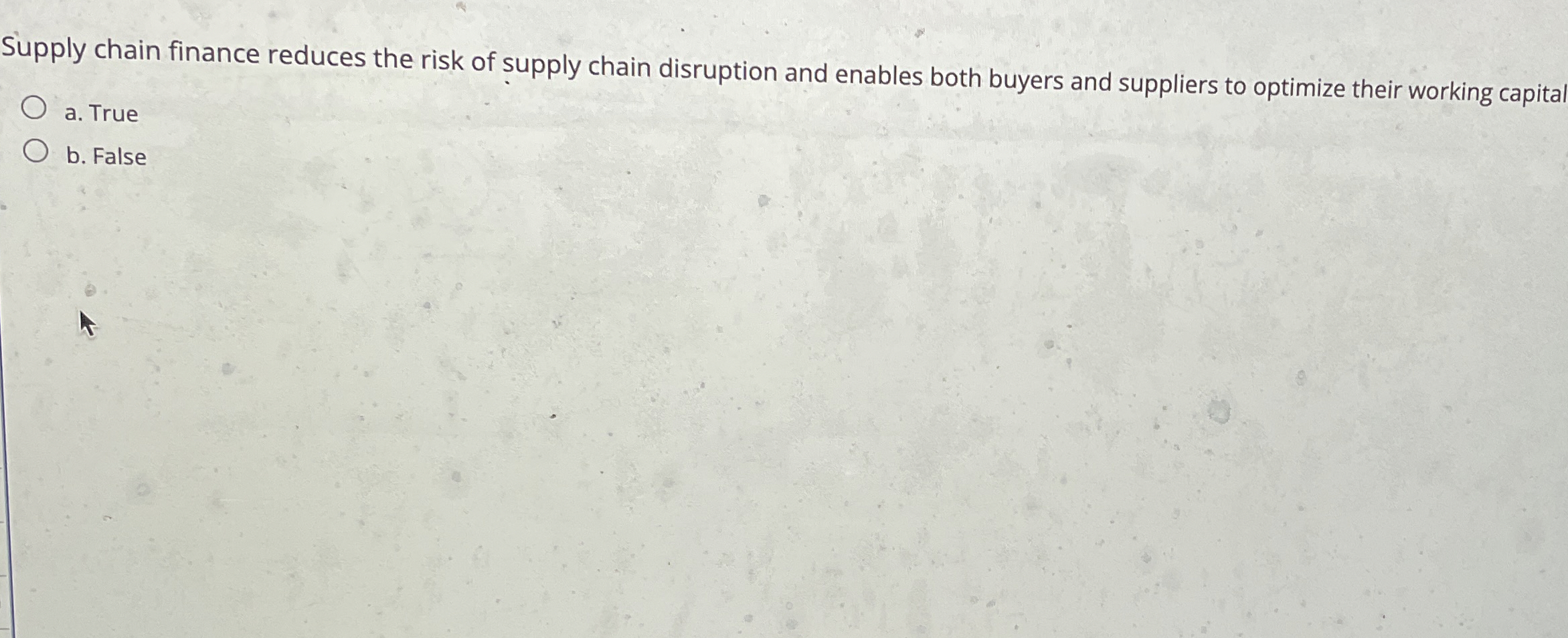 Solved Supply chain finance reduces the risk of supply chain | Chegg.com