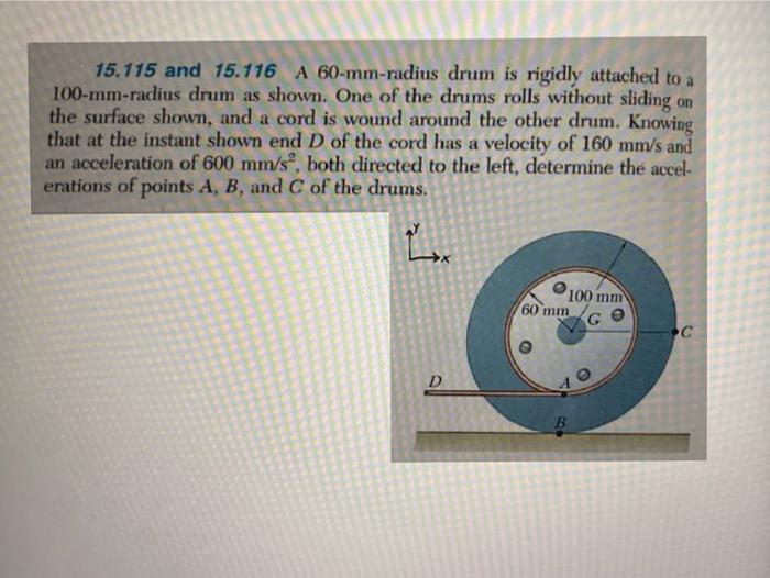 Solved A 60-mm-radius drum is rigidly attached to a | Chegg.com