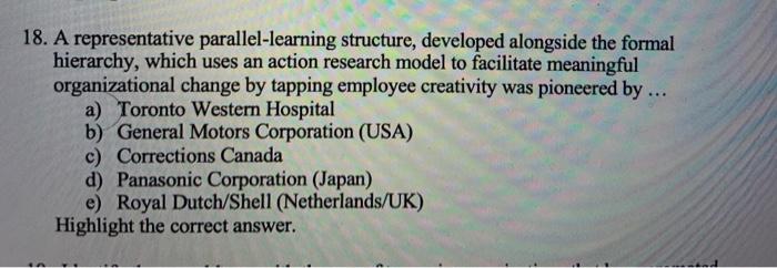 Solved 18. A representative parallel-learning structure, | Chegg.com