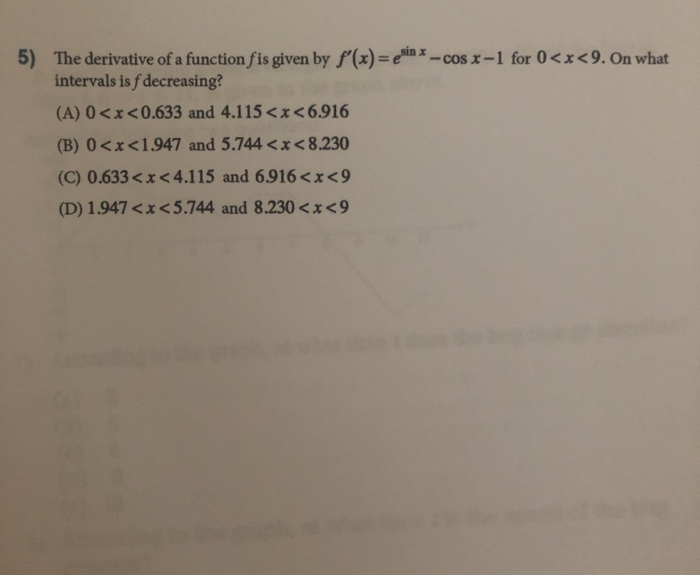 Solved 5) The derivative of a function fis given by f'(x) = | Chegg.com