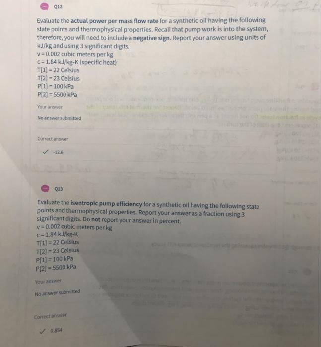 Solved Q12 Evaluate the actual power per mass flow rate for | Chegg.com