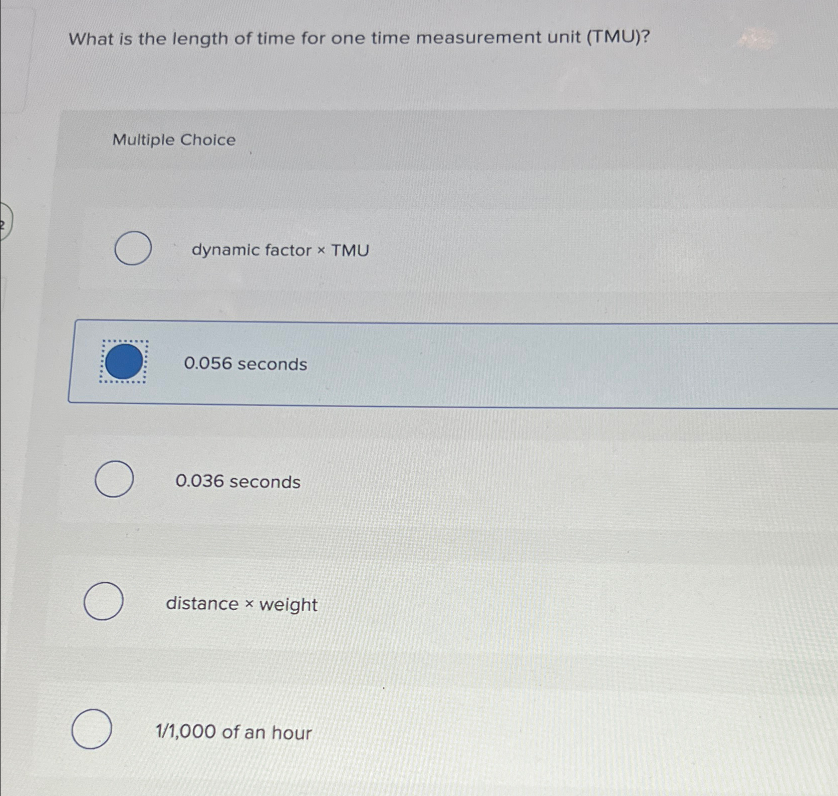 Solved What is the length of time for one time measurement | Chegg.com