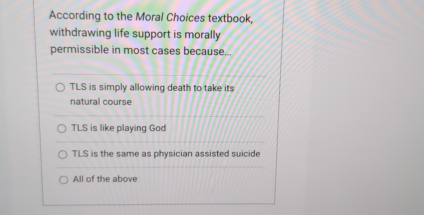 Solved According to the Moral Choices textbook, withdrawing | Chegg.com