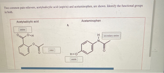 Solved Two common pain relievers, acetylsalicylic acid | Chegg.com