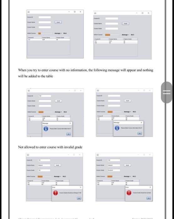 Solved IMPLEMENT THE FOLLOWING PROGRAM: Course ID Course | Chegg.com