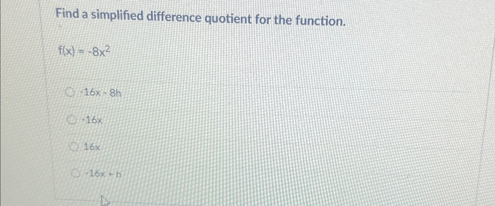 Solved Find a simplified difference quotient for the | Chegg.com