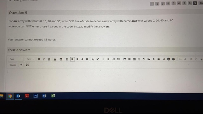 Solved Question 9 For arr array with values 0, 10, 20 and | Chegg.com