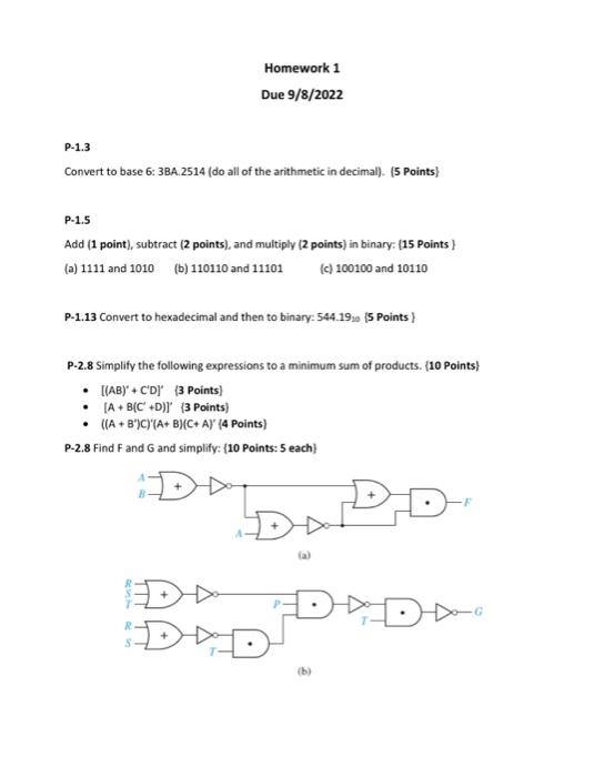 Solved P-1.3 Convert to base 6: 3BA.2514 (do all of the | Chegg.com