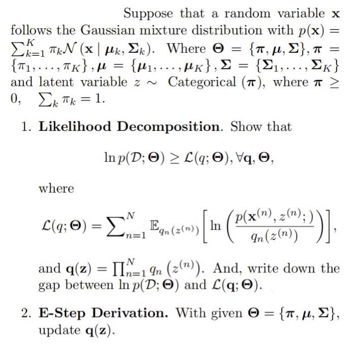 Solved Suppose that a random variable x follows the Gaussian | Chegg.com