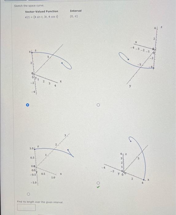 Solved Sketch the space curve. Vector-Valued Function r(t) = | Chegg.com