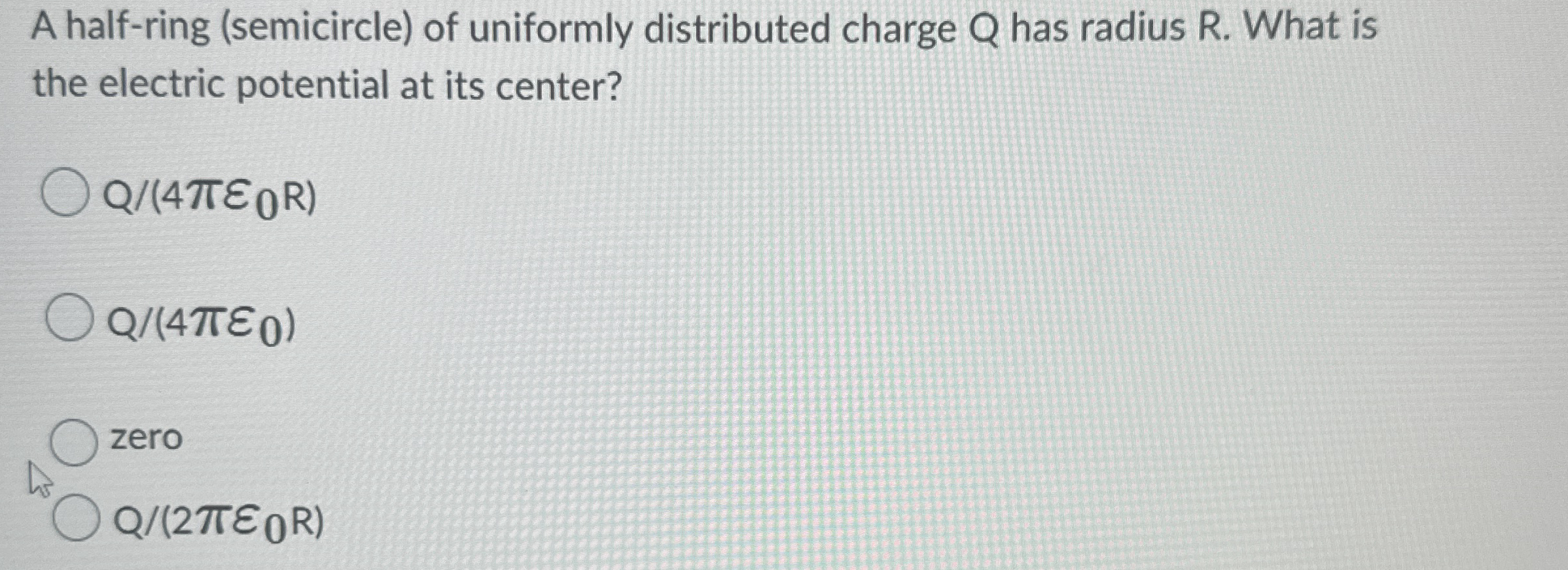 Solved A half-ring (semicircle) ﻿of uniformly distributed | Chegg.com