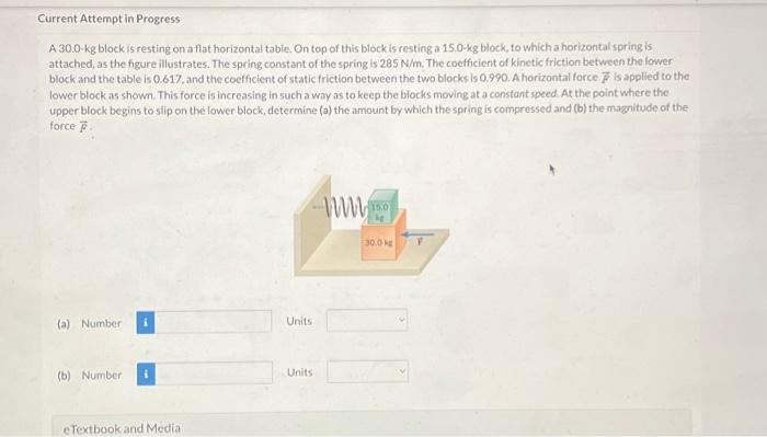 Solved A 30.0-kg blockis resting on a flat horizontal table. | Chegg.com
