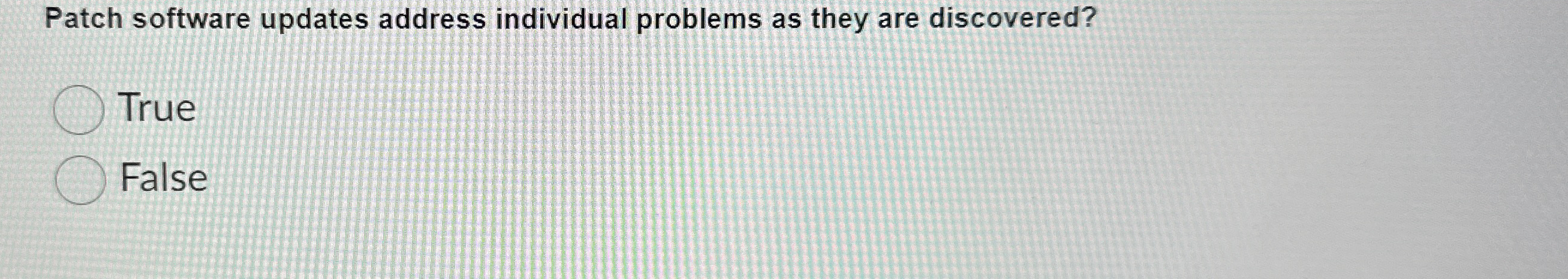 Solved Patch software updates address individual problems as | Chegg.com