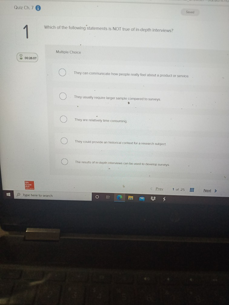 Solved Quiz Ch.7 Saved Which of the following statements is | Chegg.com