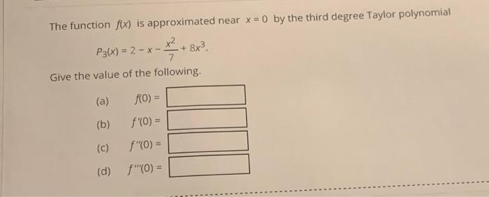 Solved Find the Taylor polynomials of degree n approximating | Chegg.com