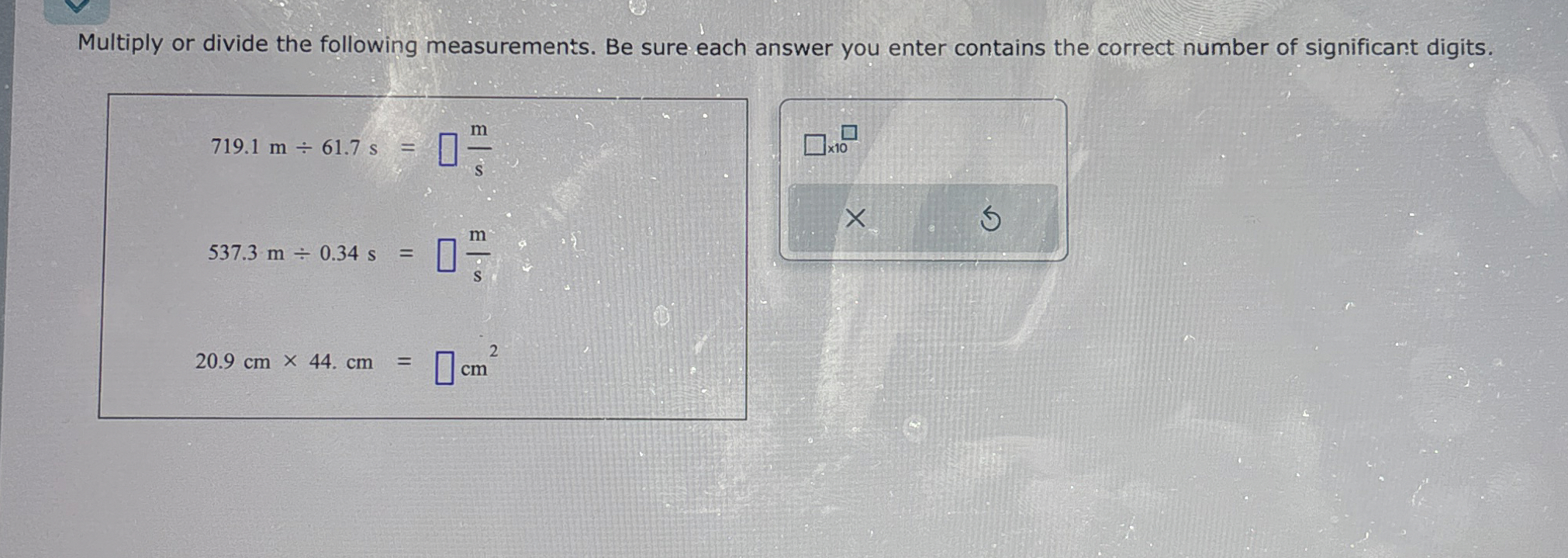 Multiply or divide the following measurements. Be | Chegg.com
