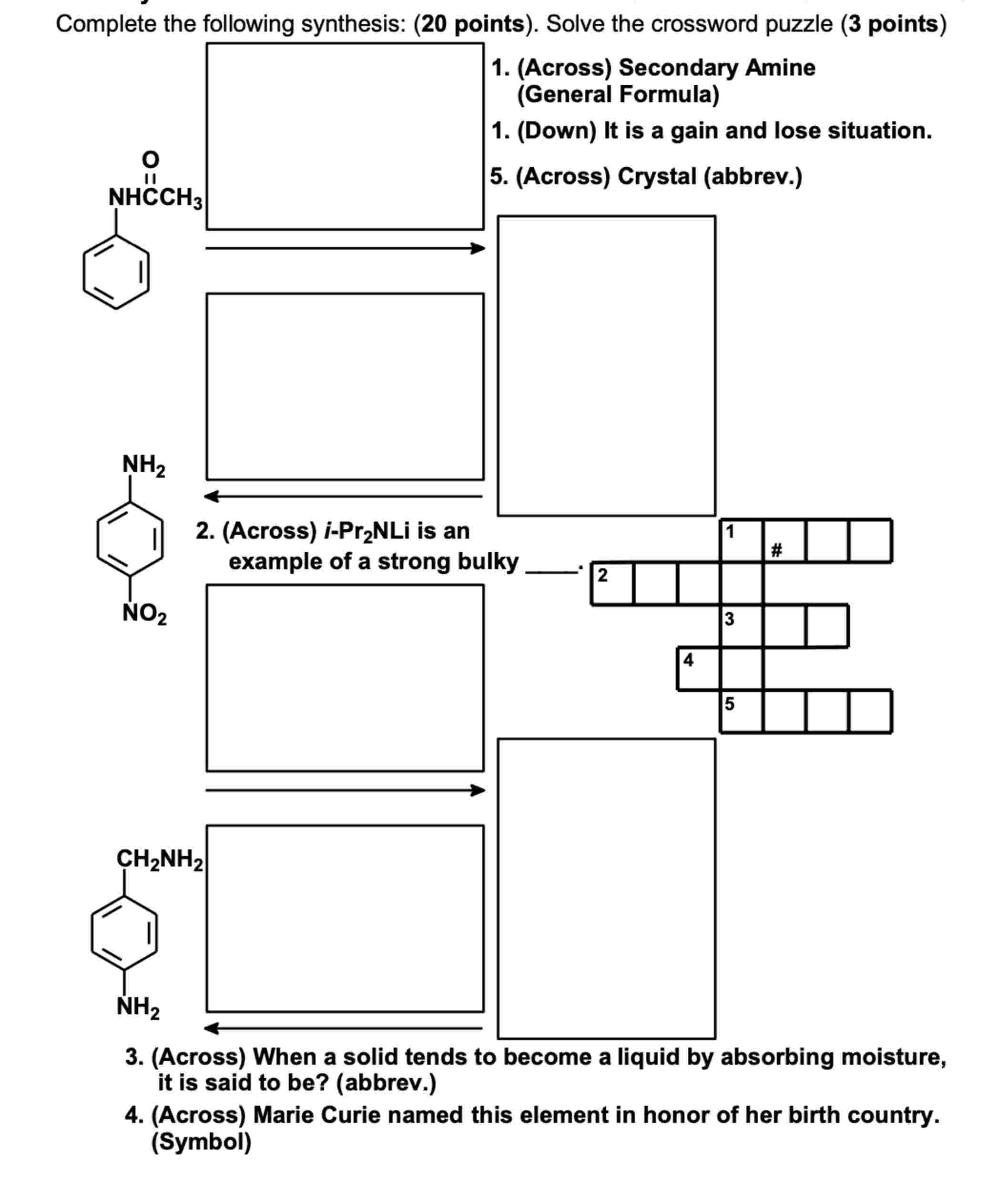 Solved Complete the following synthesis: (20 ﻿points). | Chegg.com