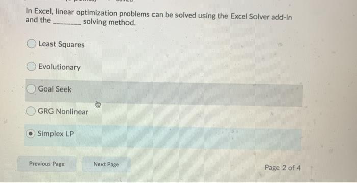 Solved In Excel, linear optimization problems can be solved | Chegg.com Solved In Excel, linear optimization problems can be solved | Chegg.com