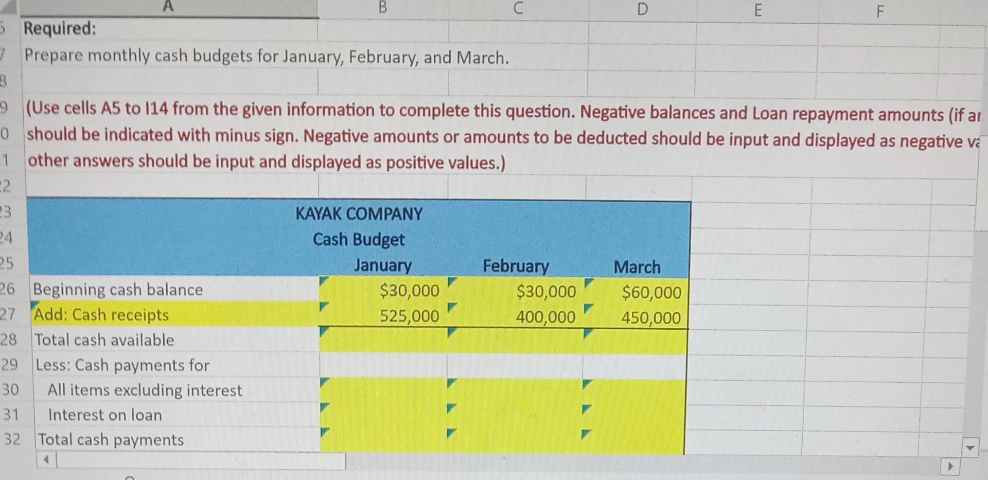 Solved Kayak Company budgeted the following cash receipts | Chegg.com
